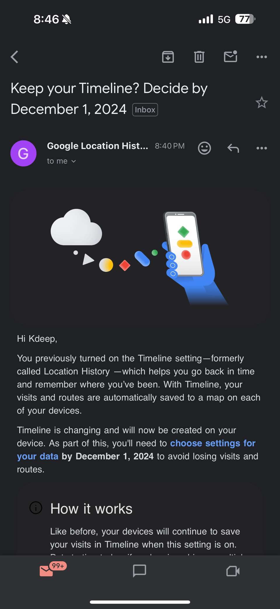 Google Maps Timeline now stores your location data on-device