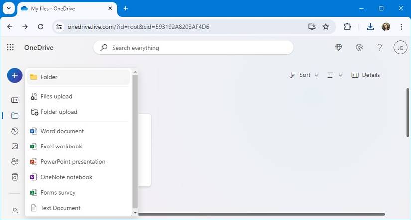 Microsoft OneDrive: How to create files and folders