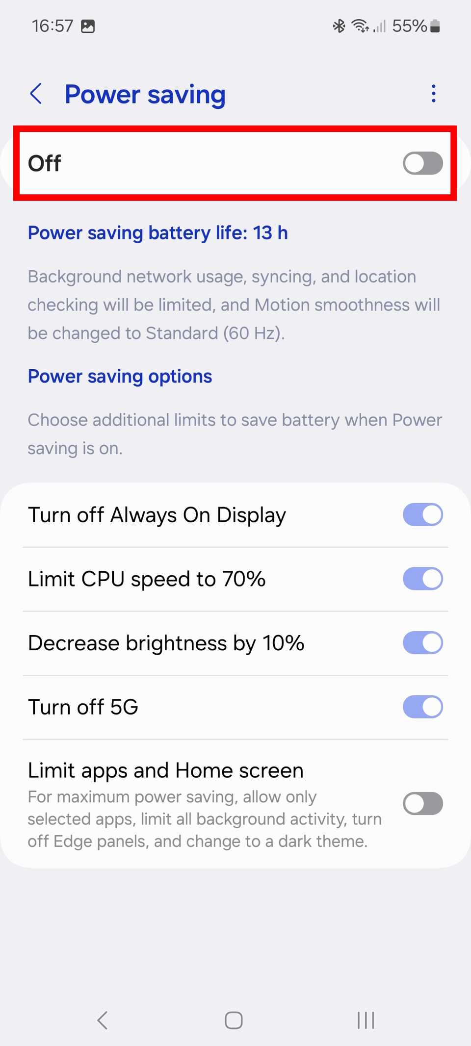 Samsung Galaxy A35 5G: How to extend battery life on your phone