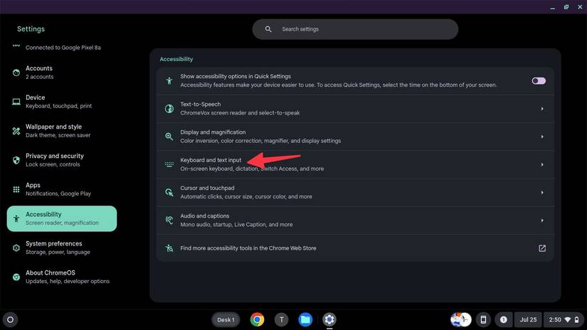 How to turn off the on-screen keyboard on Chromebook