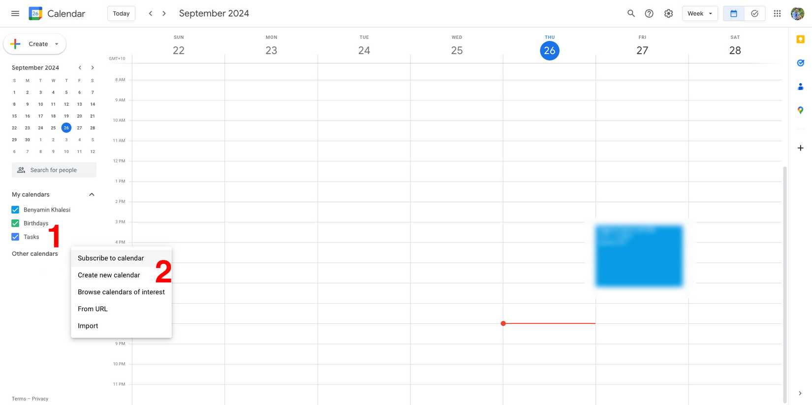 Google Calendar: How to create create a new calendar