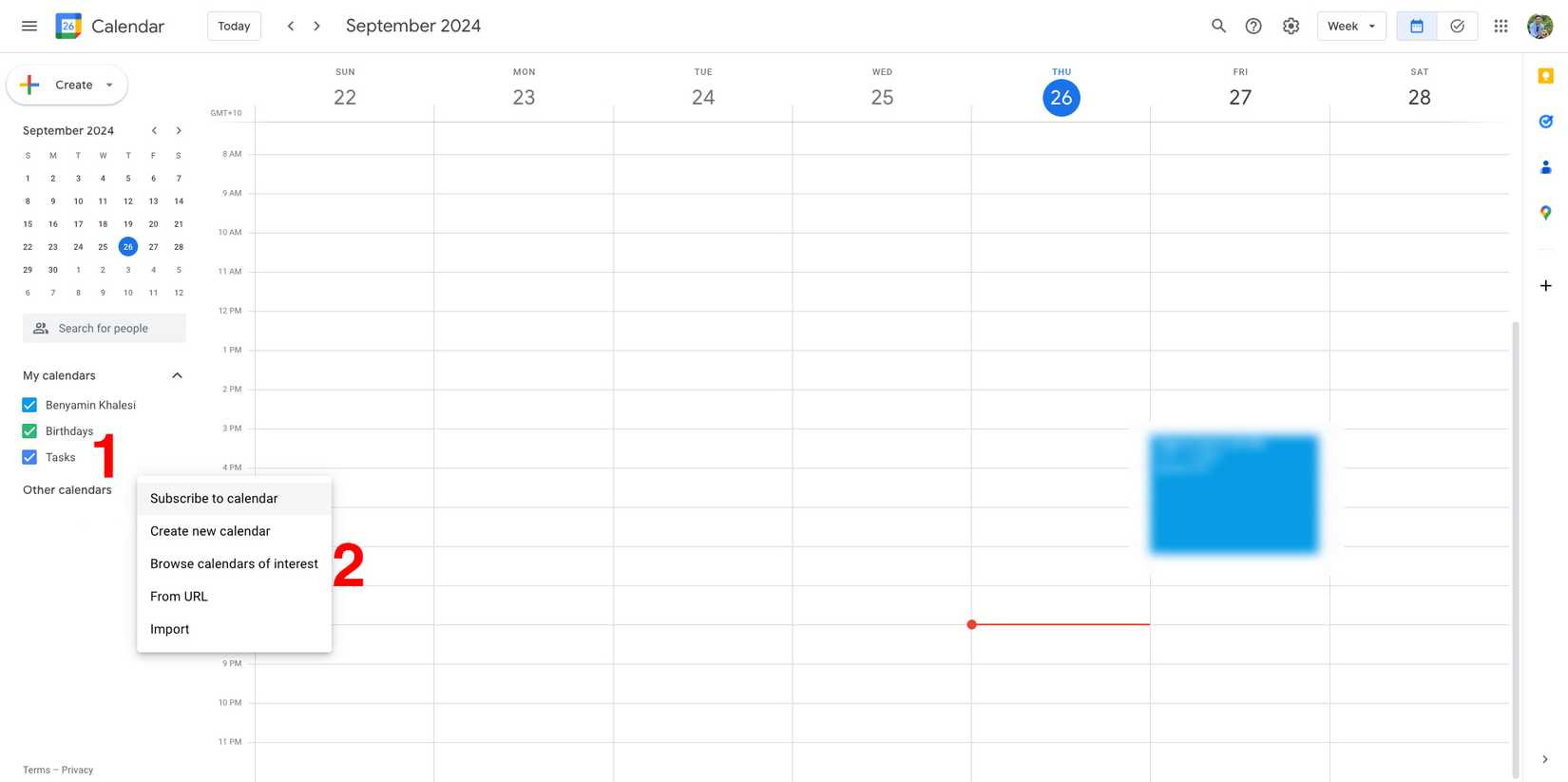 Google Calendar: How to create create a new calendar