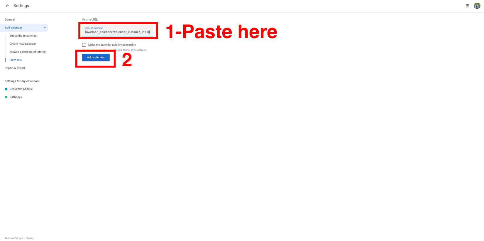 Google Calendar: How to create create a new calendar