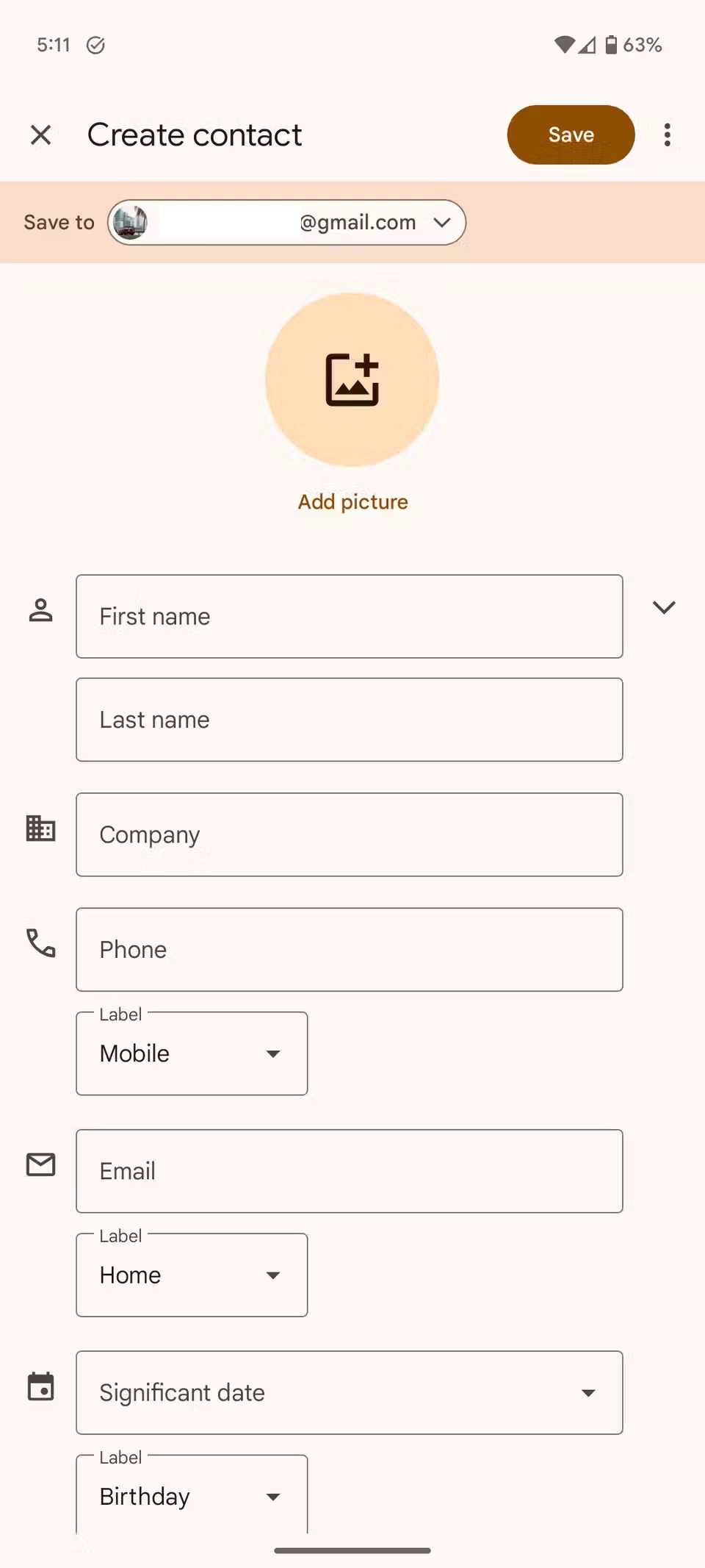 Google Contacts is widely rolling out the updated contact creation page