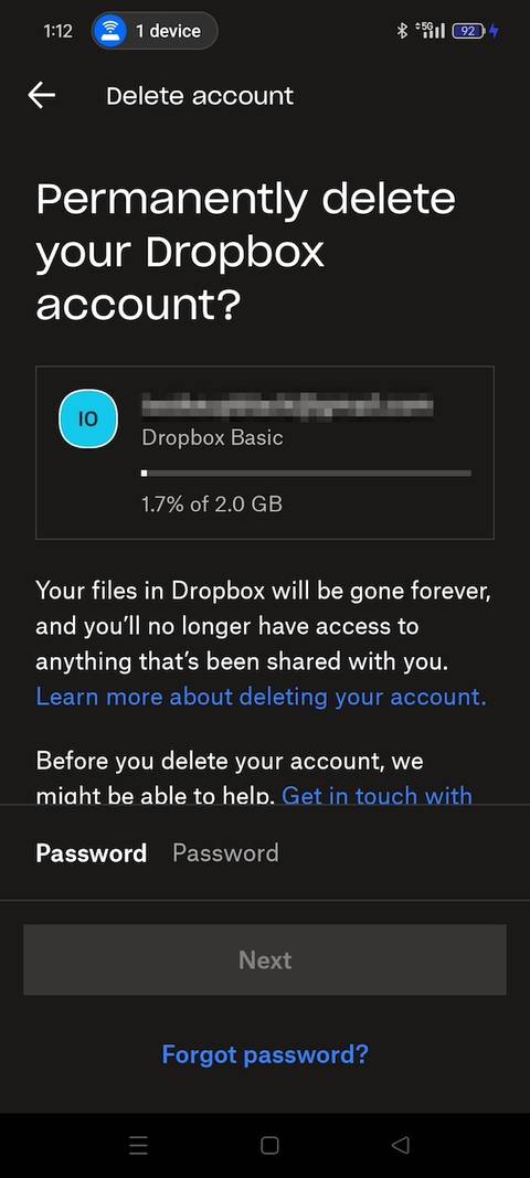 How to delete your Dropbox account