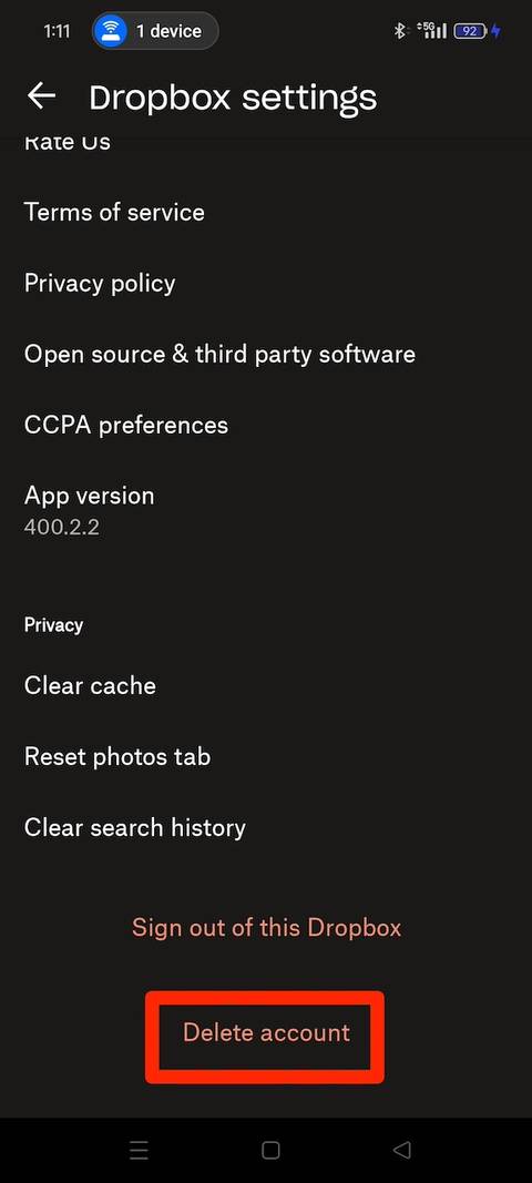 How to delete your Dropbox account