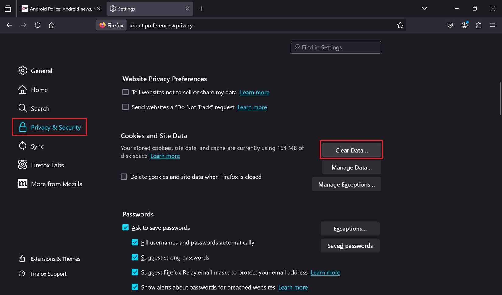 Firefox: How to clear the browser cache
