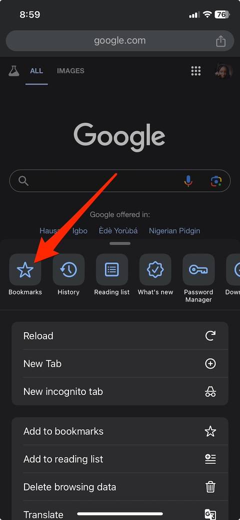 Google Chrome: How to delete all of your bookmarks