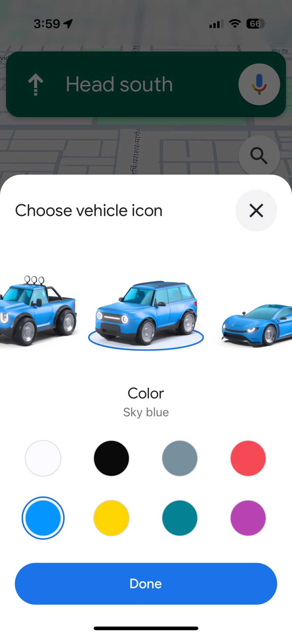 You can customize your car icon and color on Google Maps. Here's how