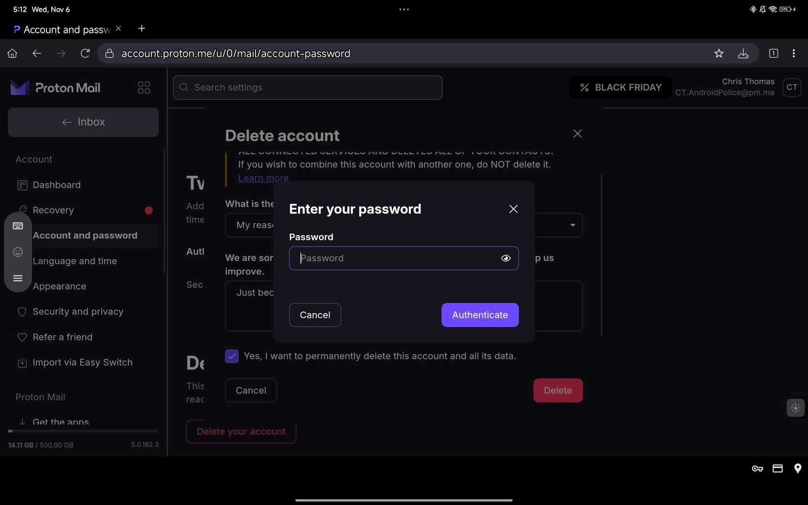 Proton Mail: How to delete your email account