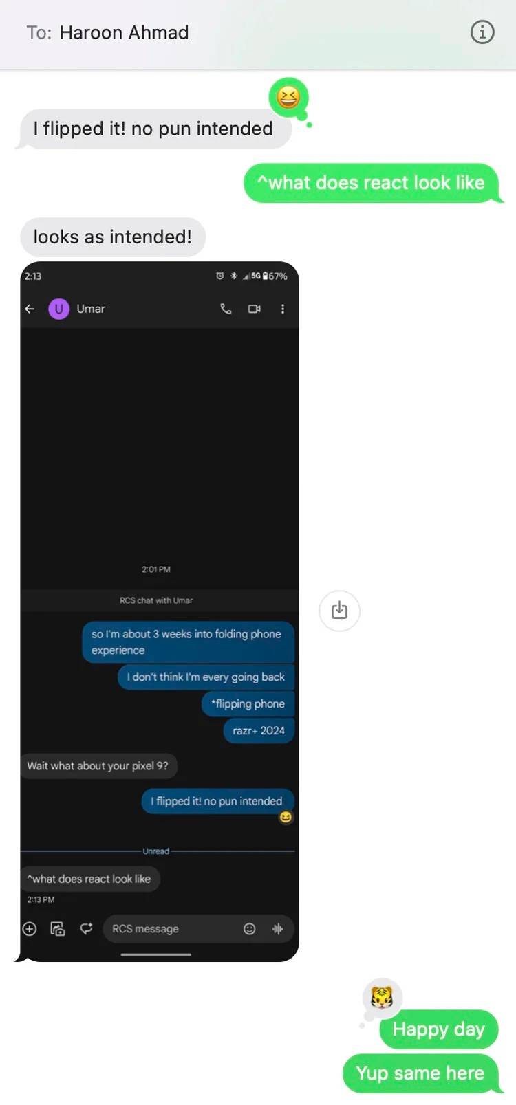 Android emoji reactions now work on iPhone messages after secret fix