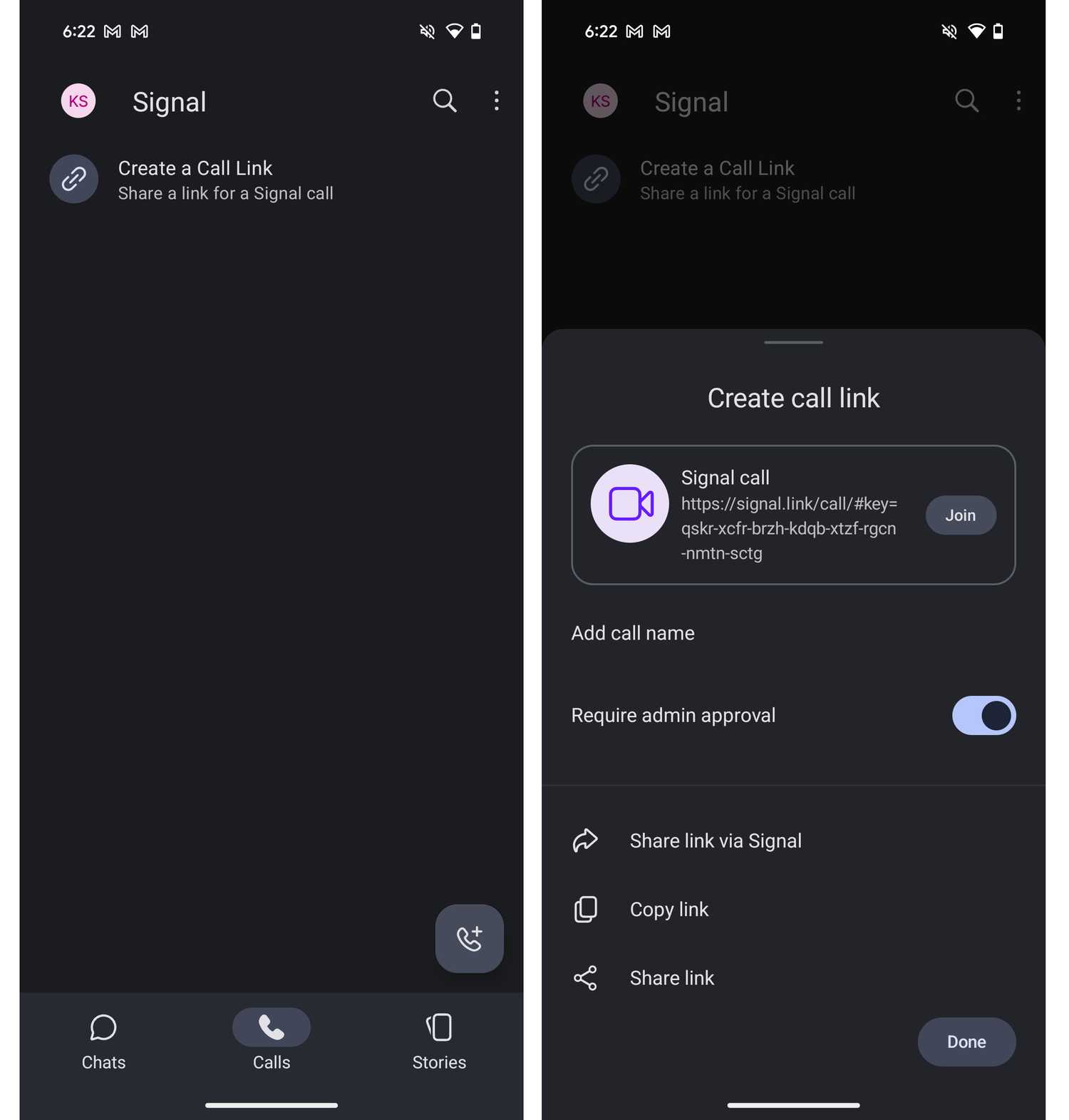 Signal's new call links will help you keep your chat list under control
