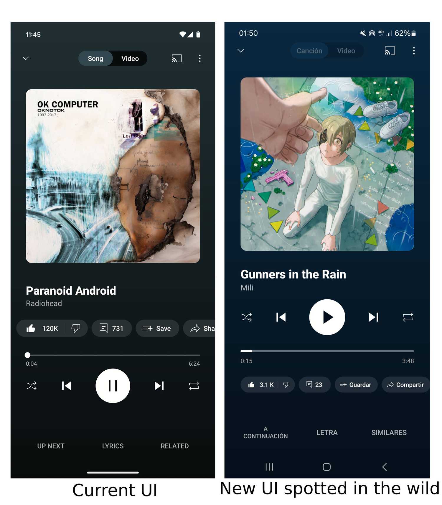 YouTube Music's latest UI tweak puts playback controls on a pedestal