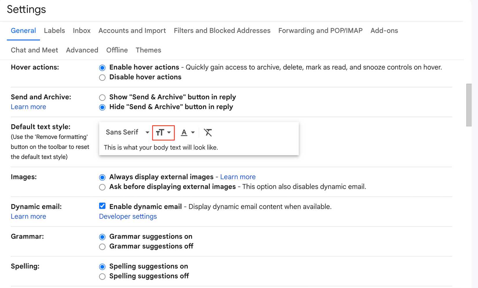 How to increase Gmail's font size