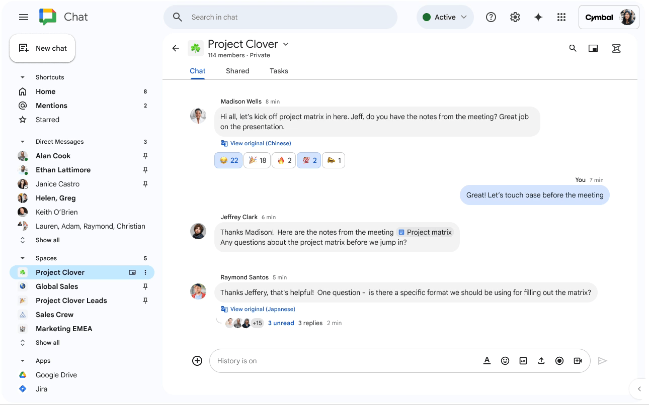 Google Chat breaks down language barriers with new in-line translations