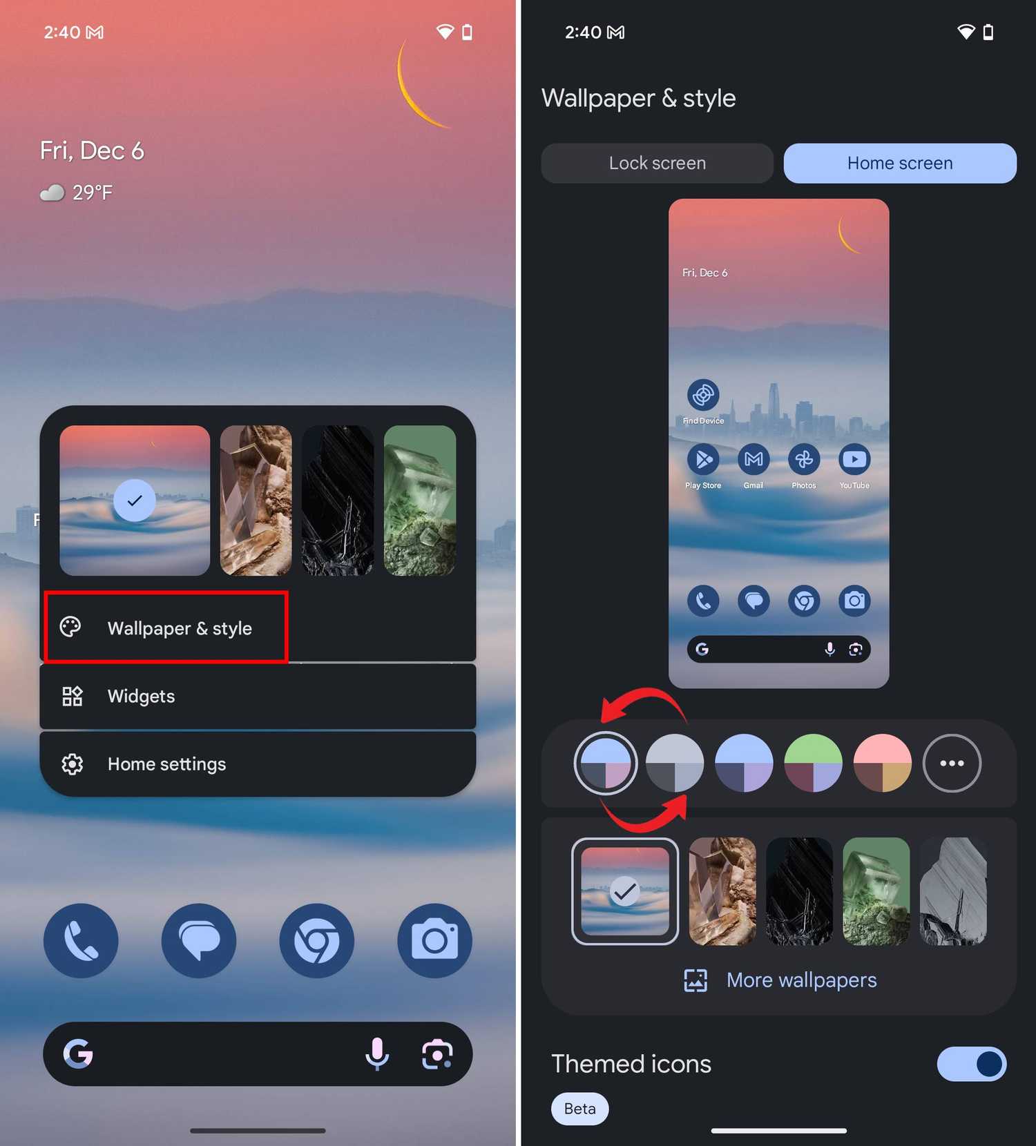 Bug in the December Pixel Feature Drop turns dark icons light after ...