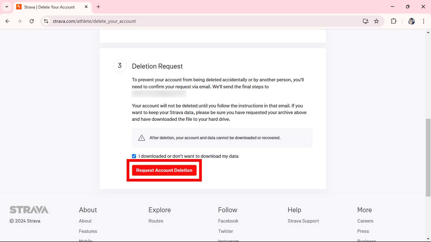 Strava: How to delete your account