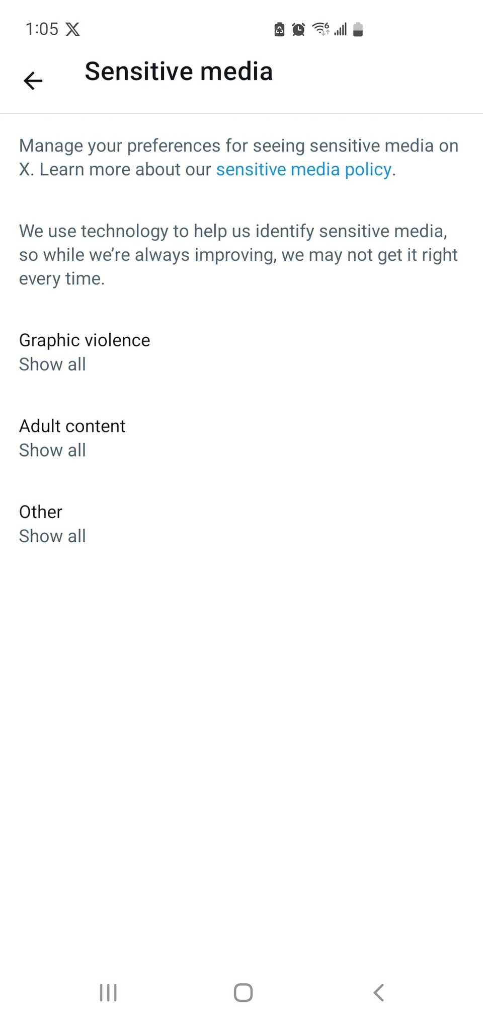 How to disable sensitive content blurring on X