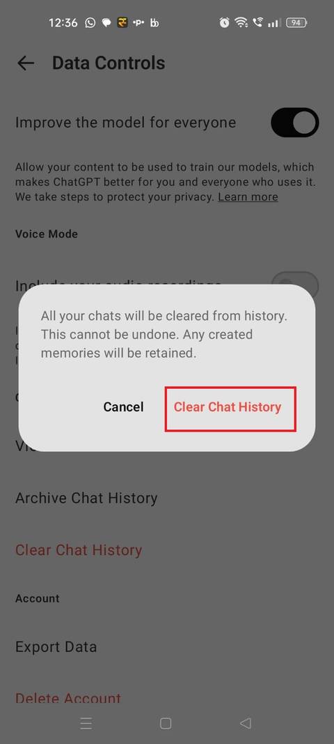 ChatGPT: How to remove your recent activity