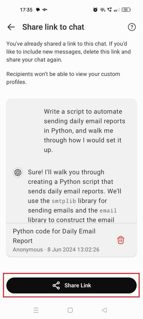 ChatGPT: How to share and export conversations