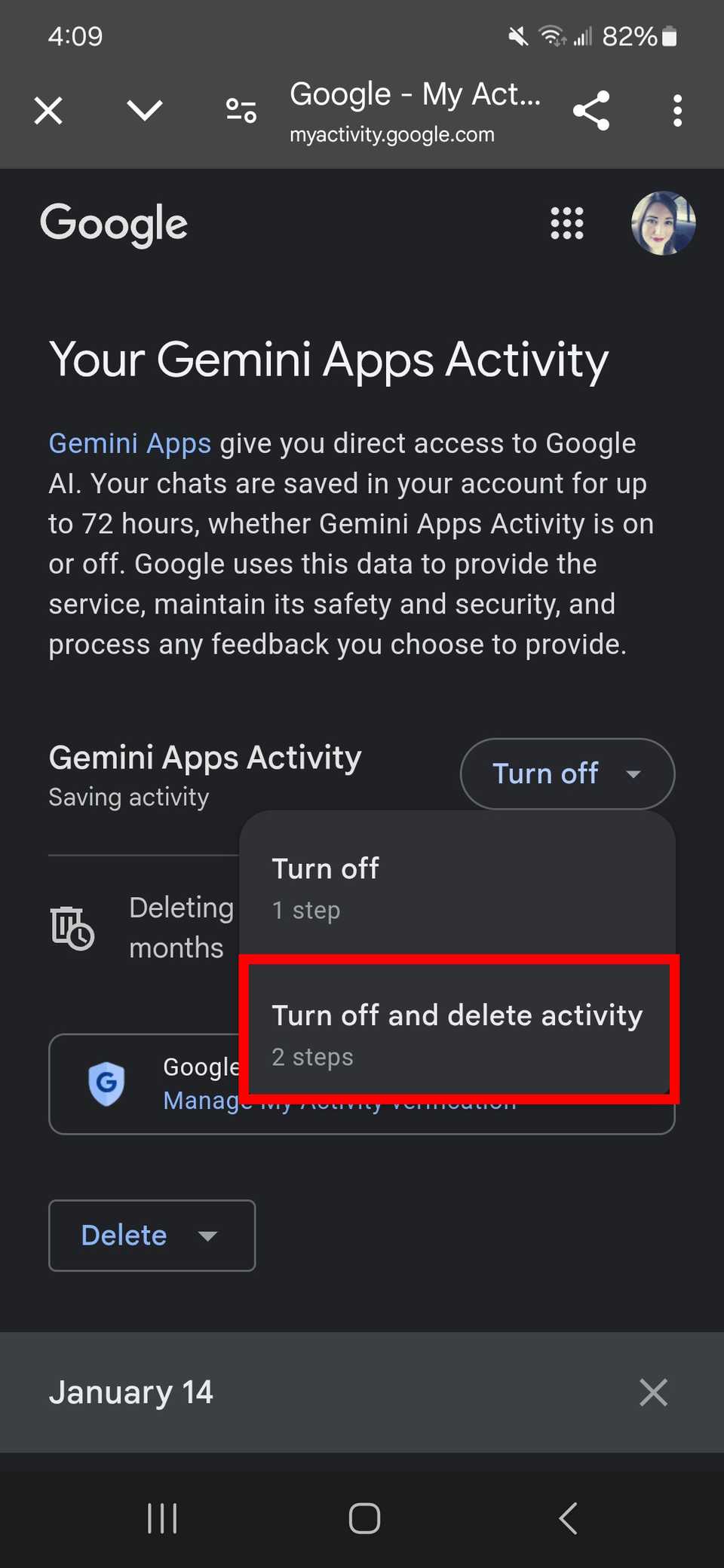 Google Gemini: How to delete your activity
