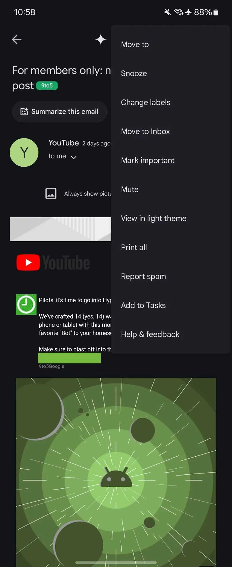 Gmail's overflow menus just got a much-needed update
