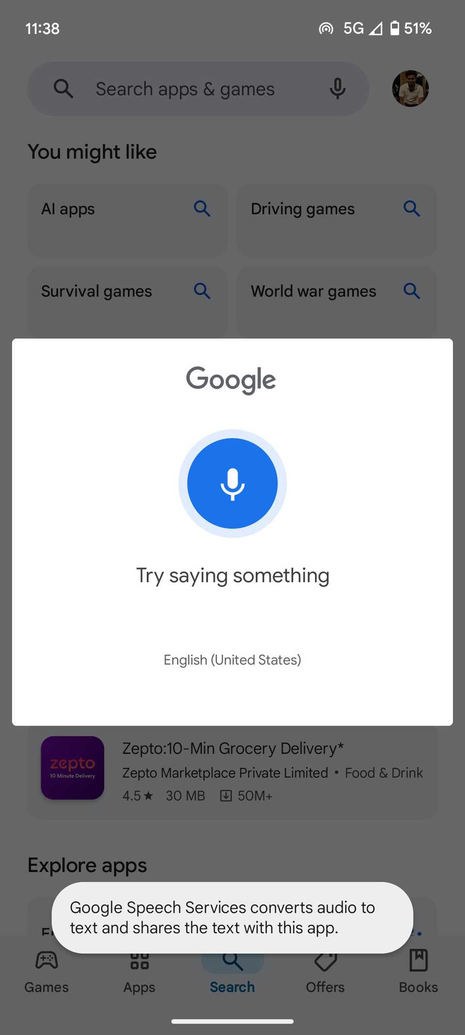 Google could give the Play Store's voice search UI a makeover