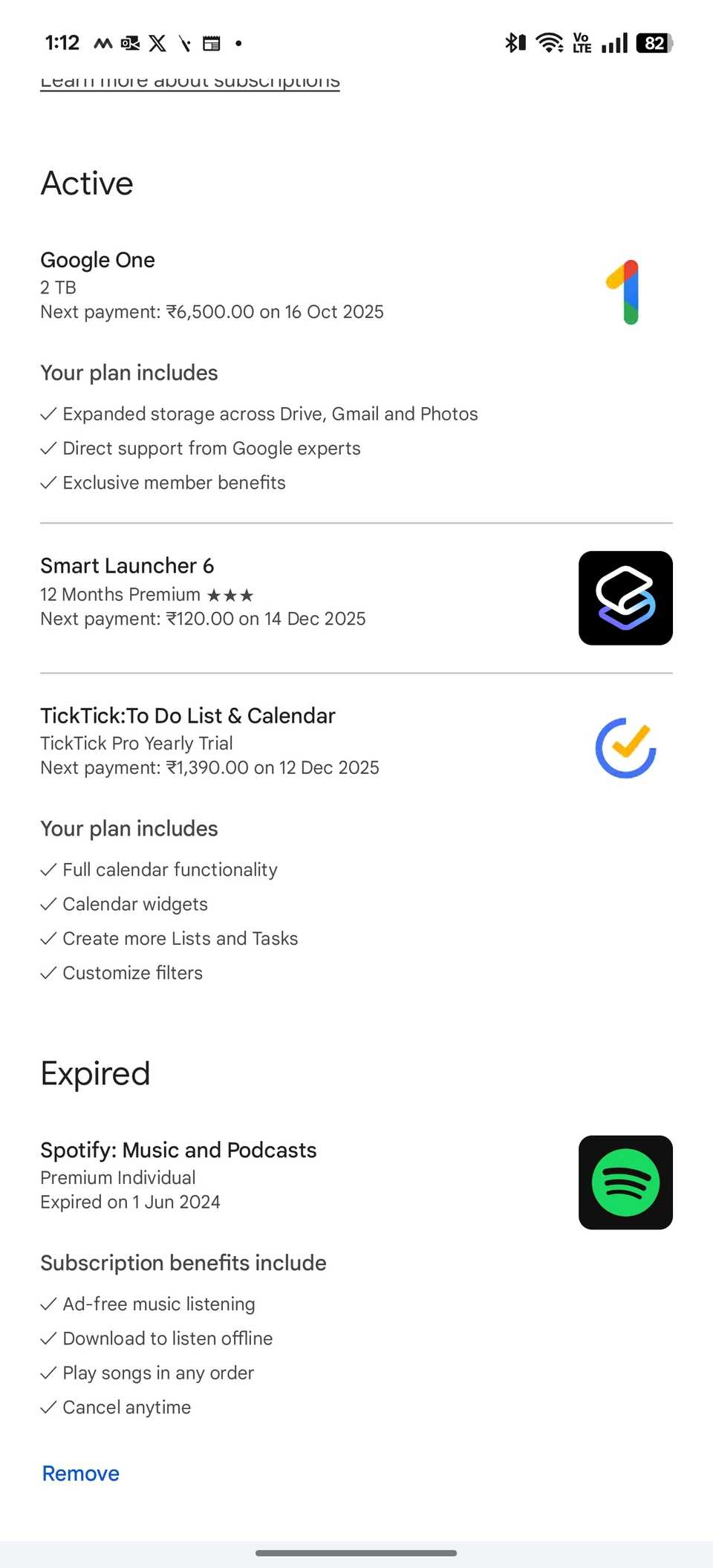 The Google Play Store's Subscriptions page just became much more useful