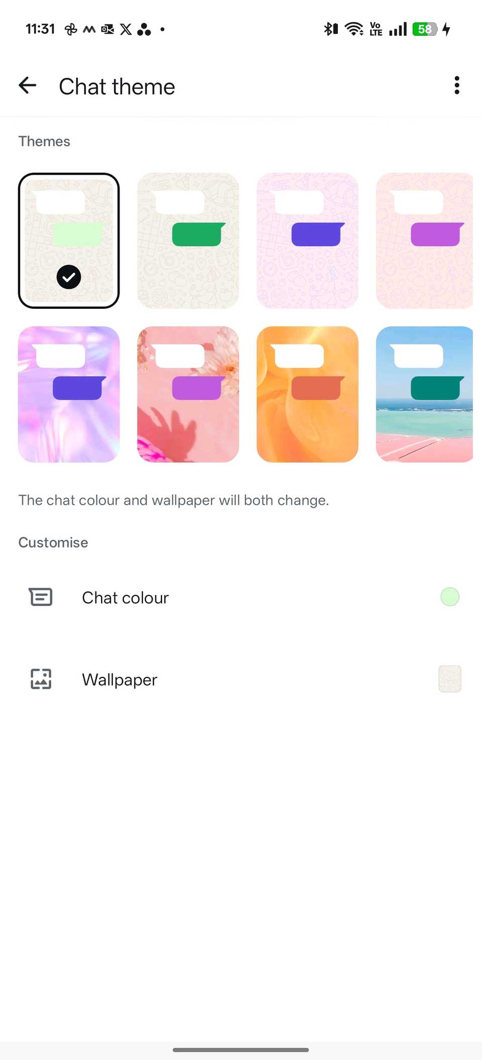 WhatsApp goes beyond the green bubble with customizable chat themes
