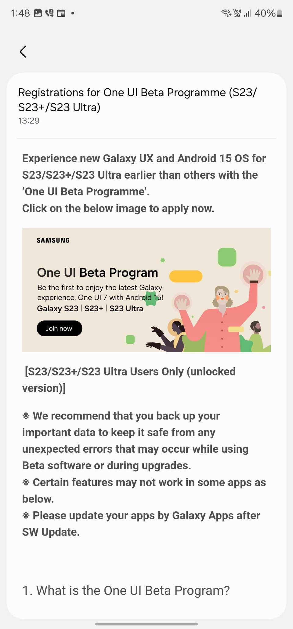Samsung Galaxy S23 and Tab S10 join the One UI 7 beta party
