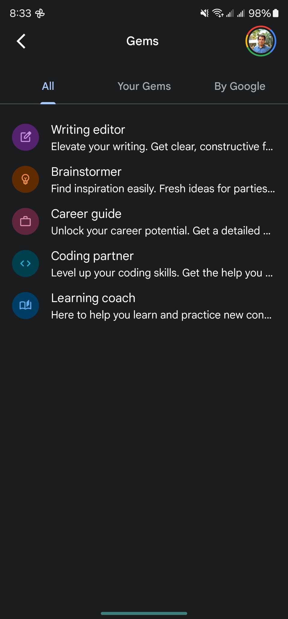 How to share Gemini Gems