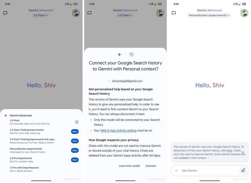 This upcoming Gemini model could tap into your search history for ...