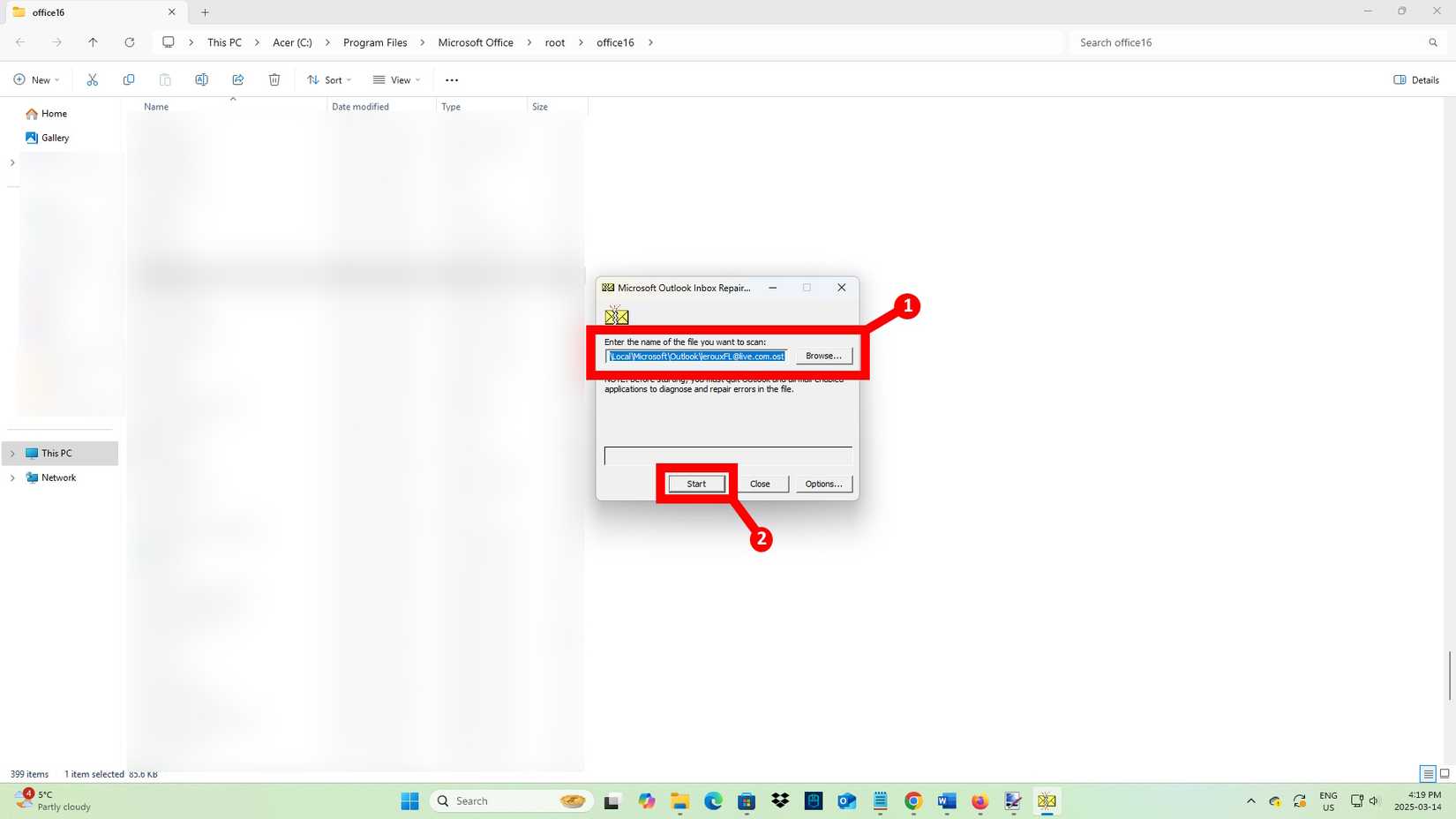 Outlook: How to repair corrupted PST and OST files