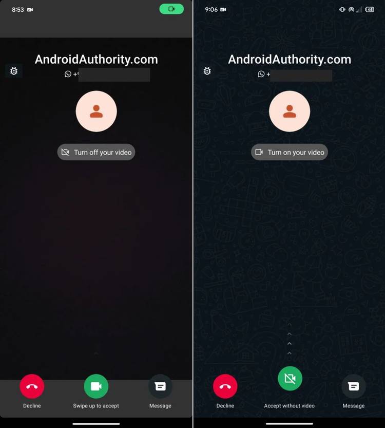 WhatsApp could soon let you answer video calls with your camera off