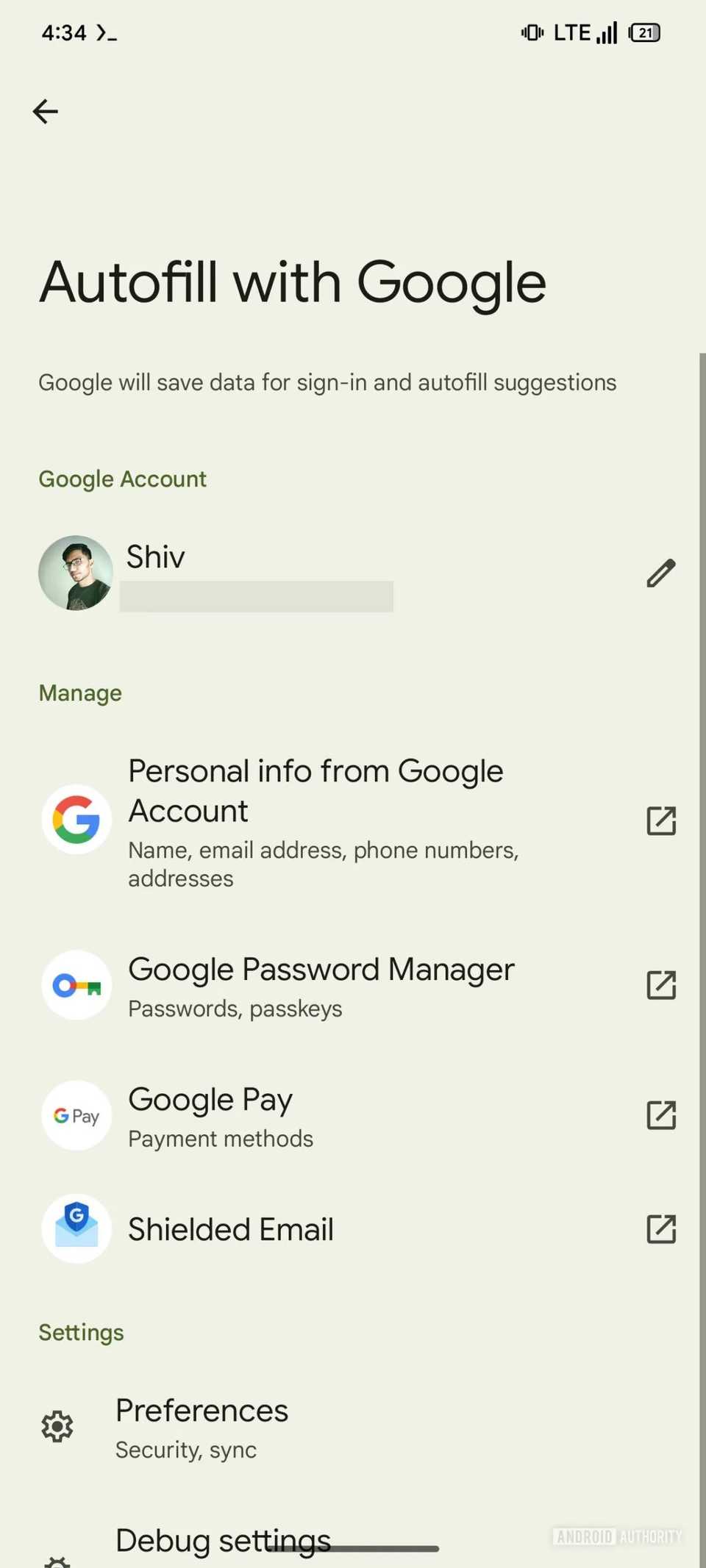 Autofill with Google has a better UI incoming