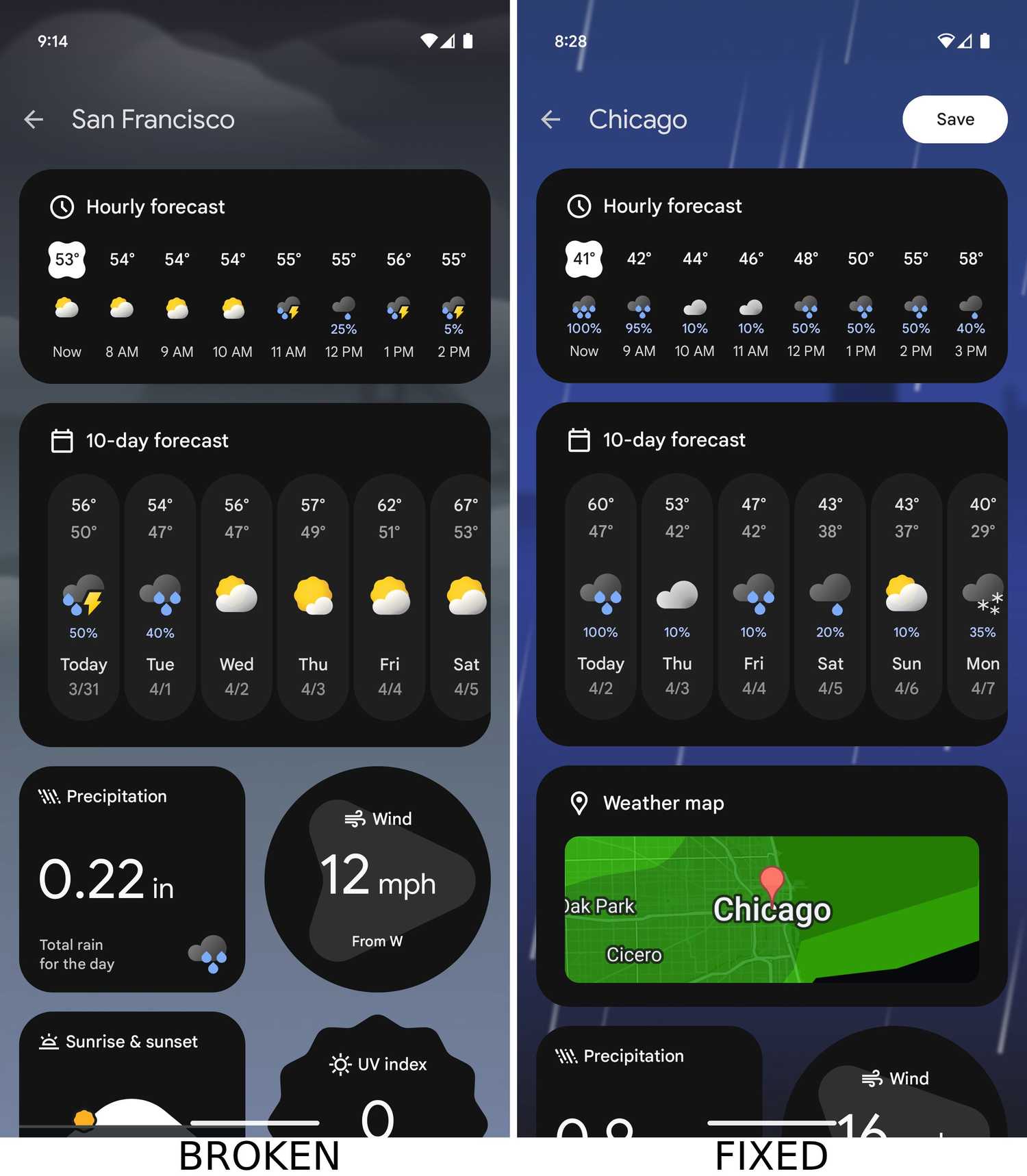 Your Pixel's weather map is finally back online after brief absence