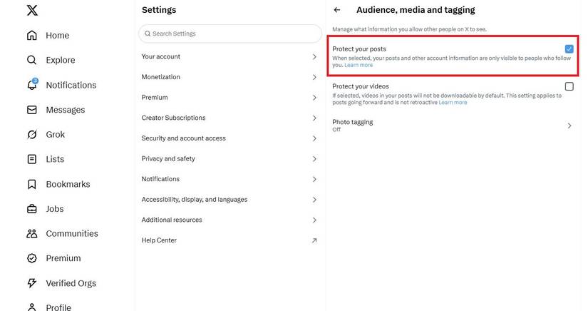 X: How to change your privacy settings
