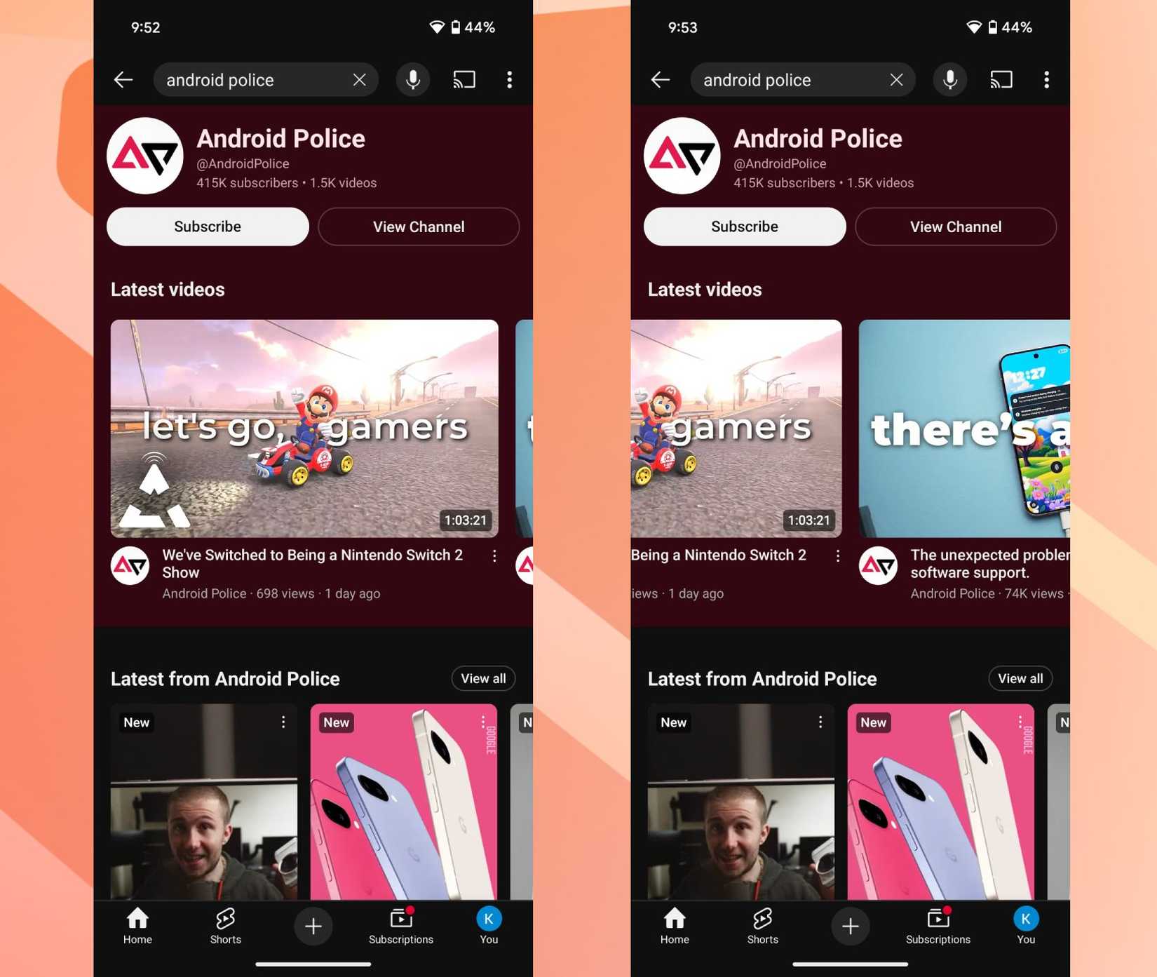 YouTube's UI refresh lets you reach a channel's newest content faster