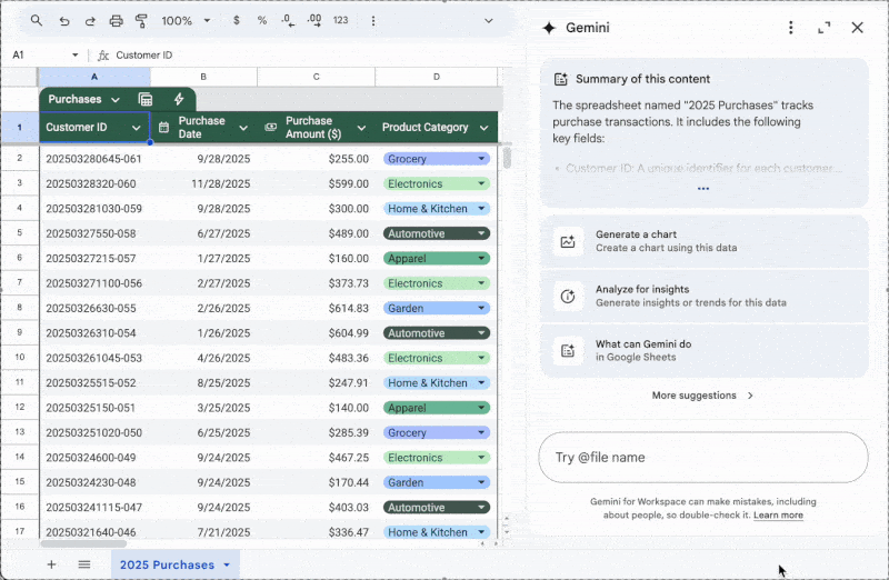 Gemini is now a chart building mastermind with the latest Google Sheets ...