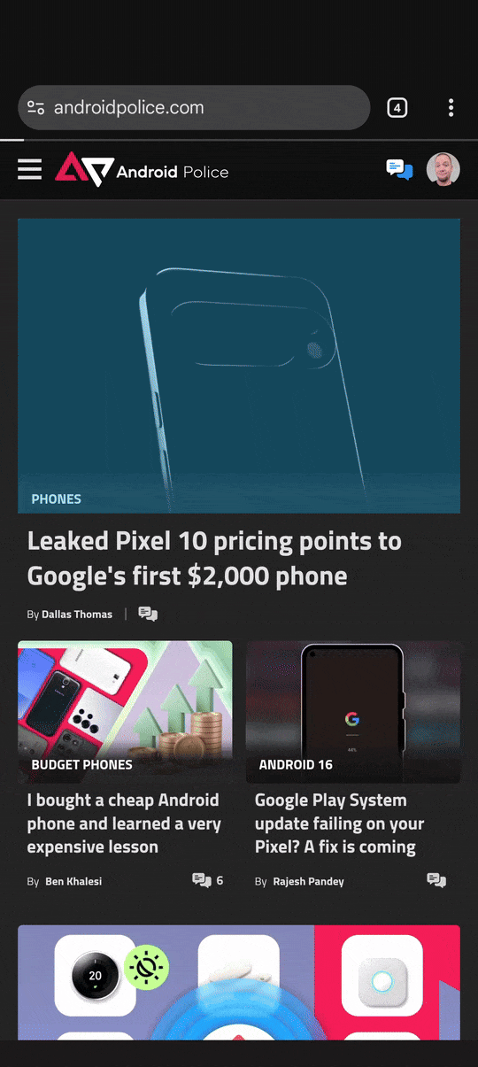 Google Chrome's new back animation gives you a glimpse of the previous page