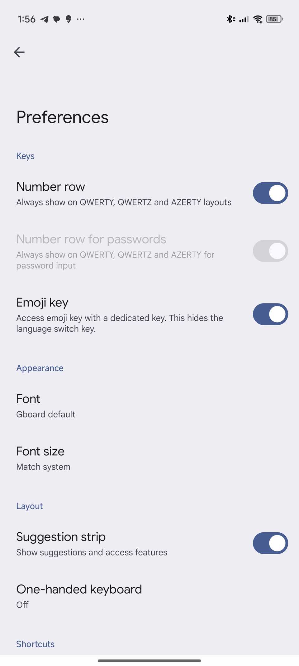 Gboard update lets you adjust font size separately