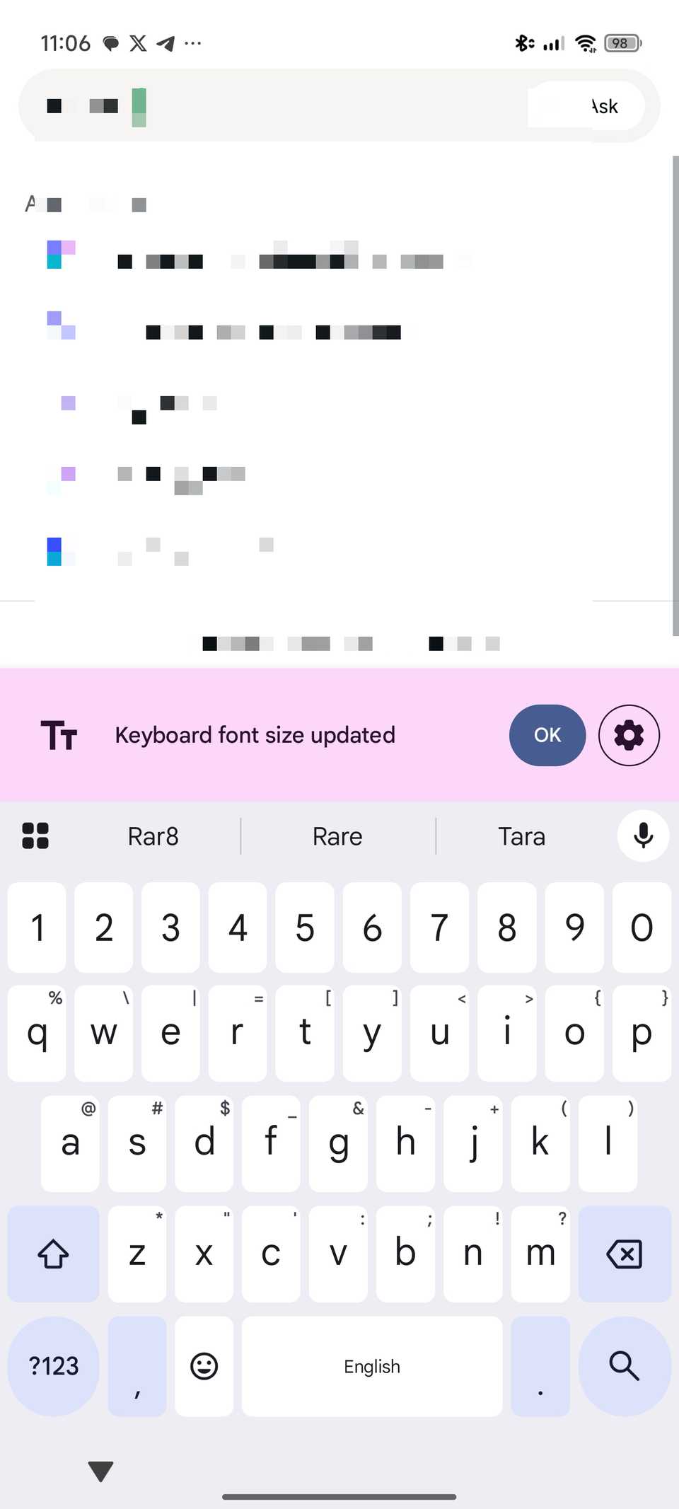 Gboard update lets you adjust font size separately