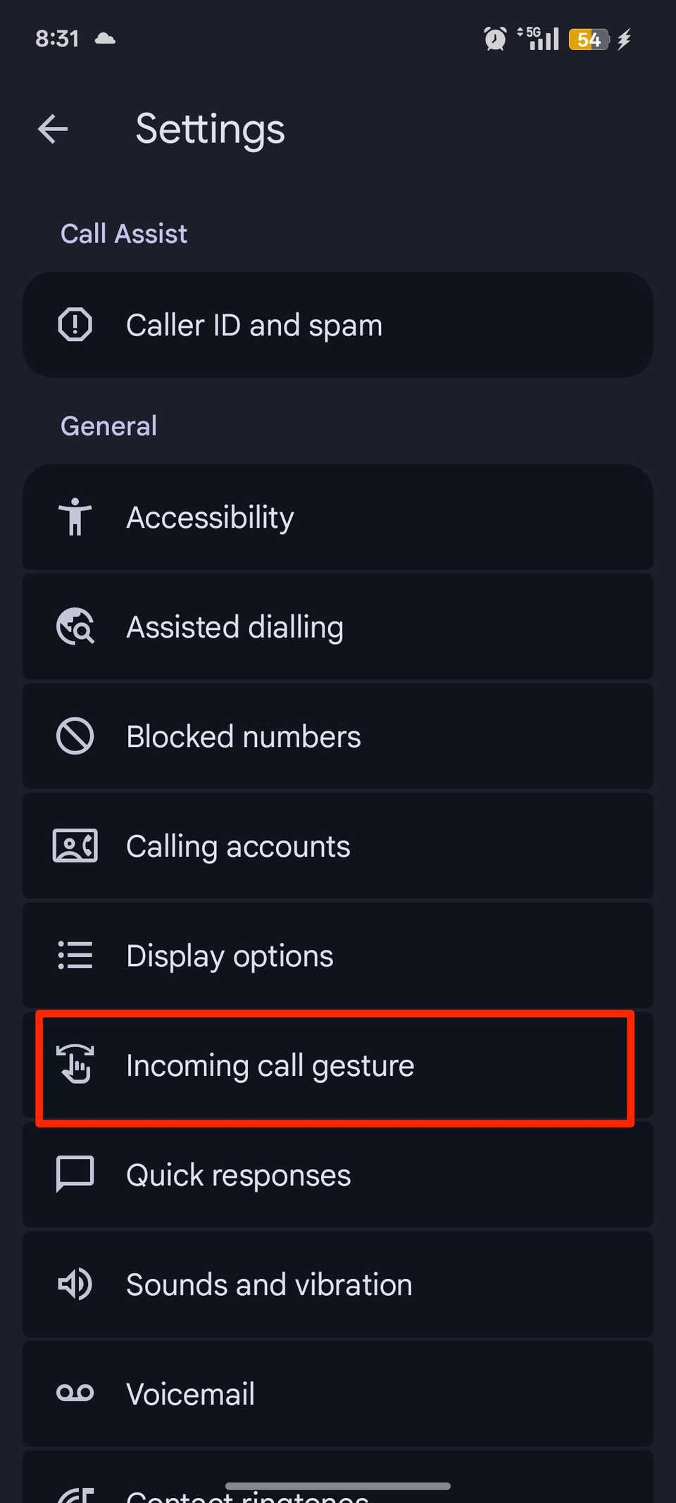 Google Phone: How to change your call answer gestures