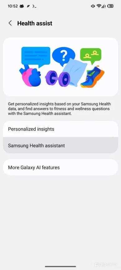 Check out the Samsung Health app's new Assistant functionality