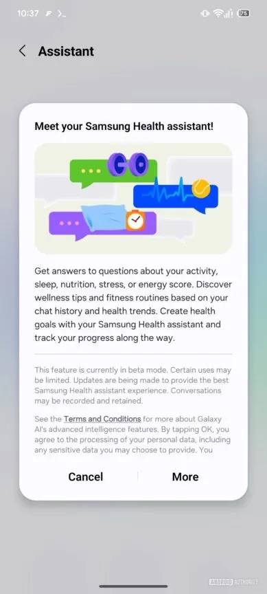 Check out the Samsung Health app's new Assistant functionality