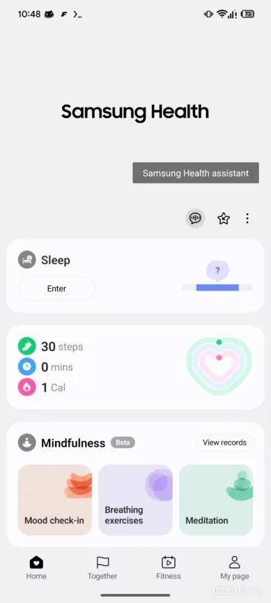Check out the Samsung Health app's new Assistant functionality