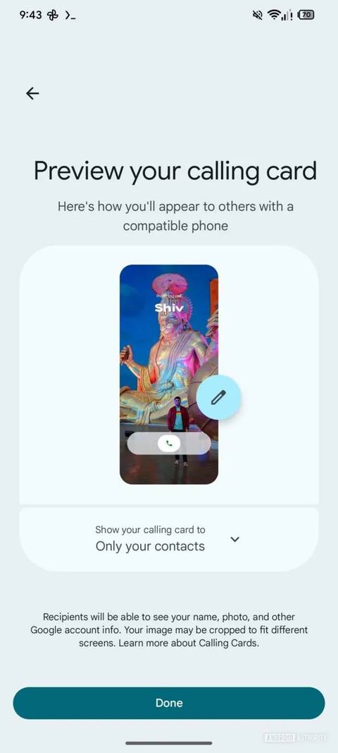 Android will soon let you set a calling card for yourself