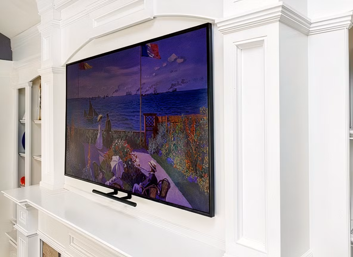The world's first flush, recessed drop-down TV mount