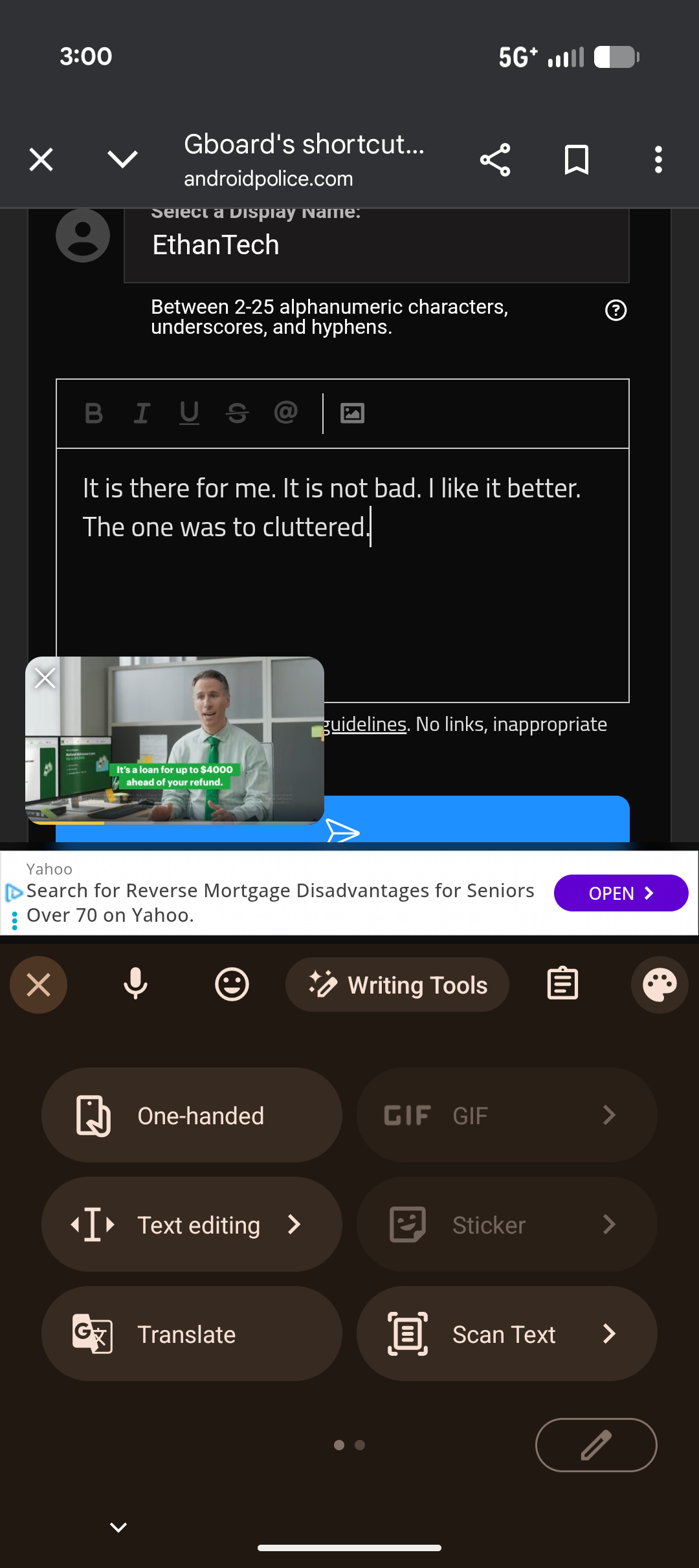 Gboard's shortcuts menu redesign won't please everyone