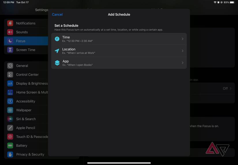 samsung focus settings